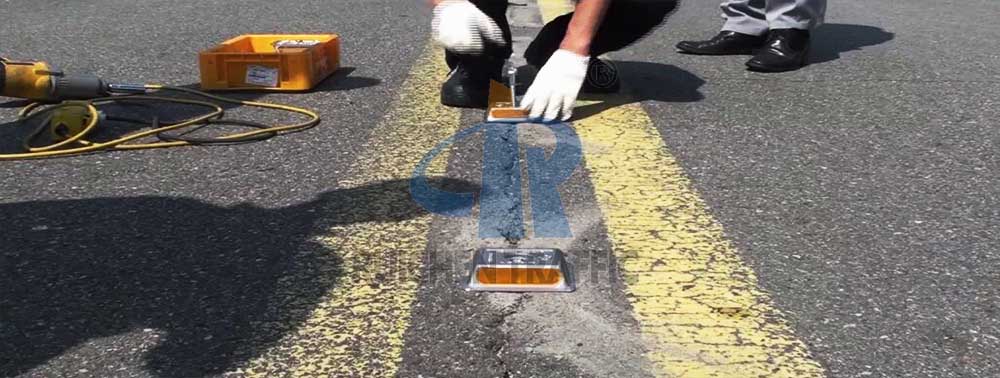 The installation of Reflective Road Studs at night in Colombia is as ...