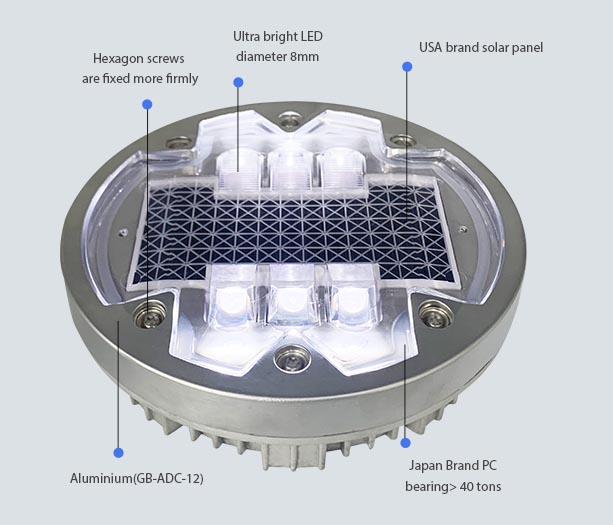 solar road stud il300 with 6 screws